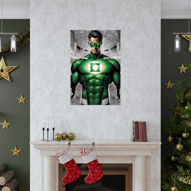 Vibrant Green Lantern Hal Jordan Poster - Unique Superhero Wall Art ...