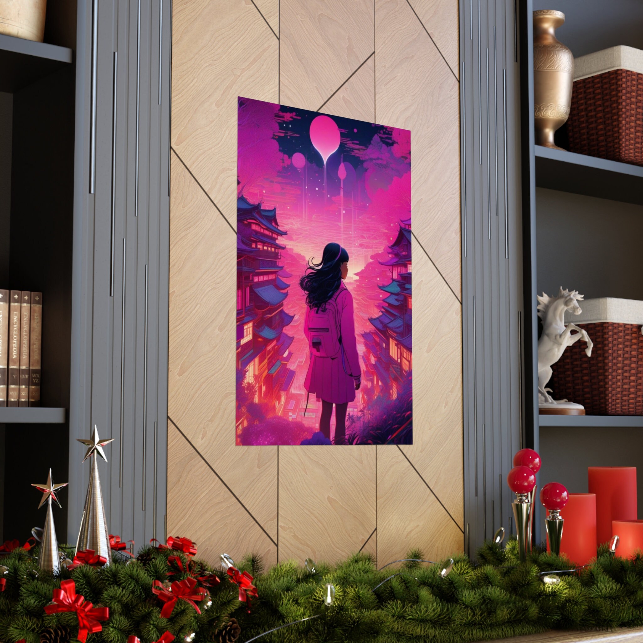 Y2K Pink Croquet Masterpiece: Vintage Japanese Cityscape - Retro Chic ...