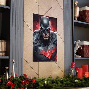 Red Eye Batman Poster - Striking Superhero Wall Art - Gothic Vigilante ...