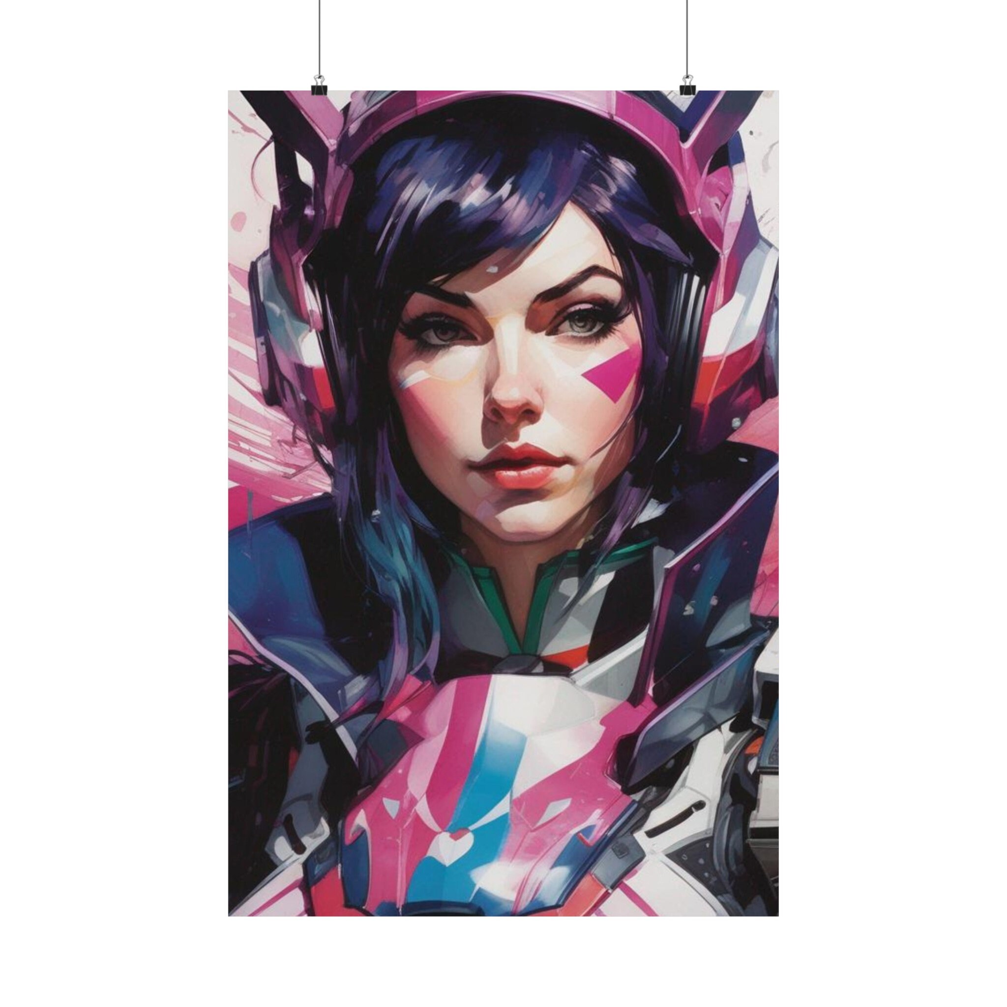 Overwatch D.VA Concept Poster Iconic Mech Pilot Action Wall Art Gamers ...