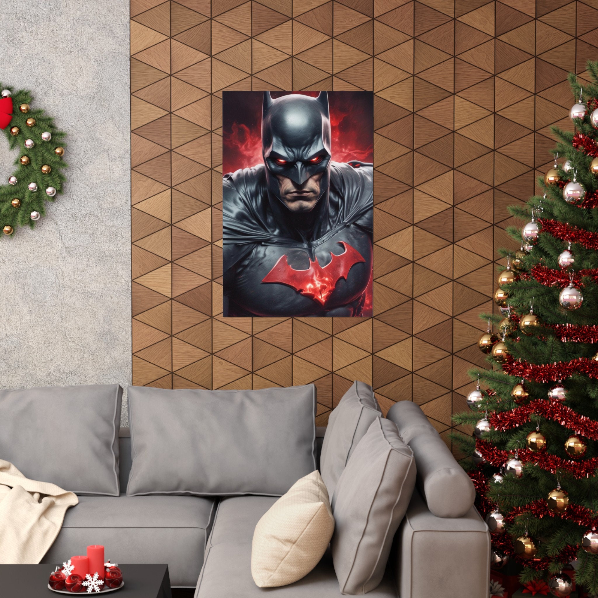 Red Eye Batman Poster - Striking Superhero Wall Art - Gothic Vigilante ...