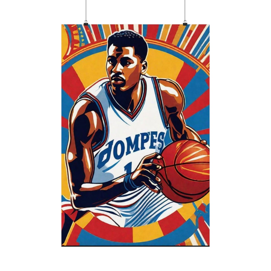 Colorful Retro Basketball Poster - Vintage Hoops Wall Art, Classic ...