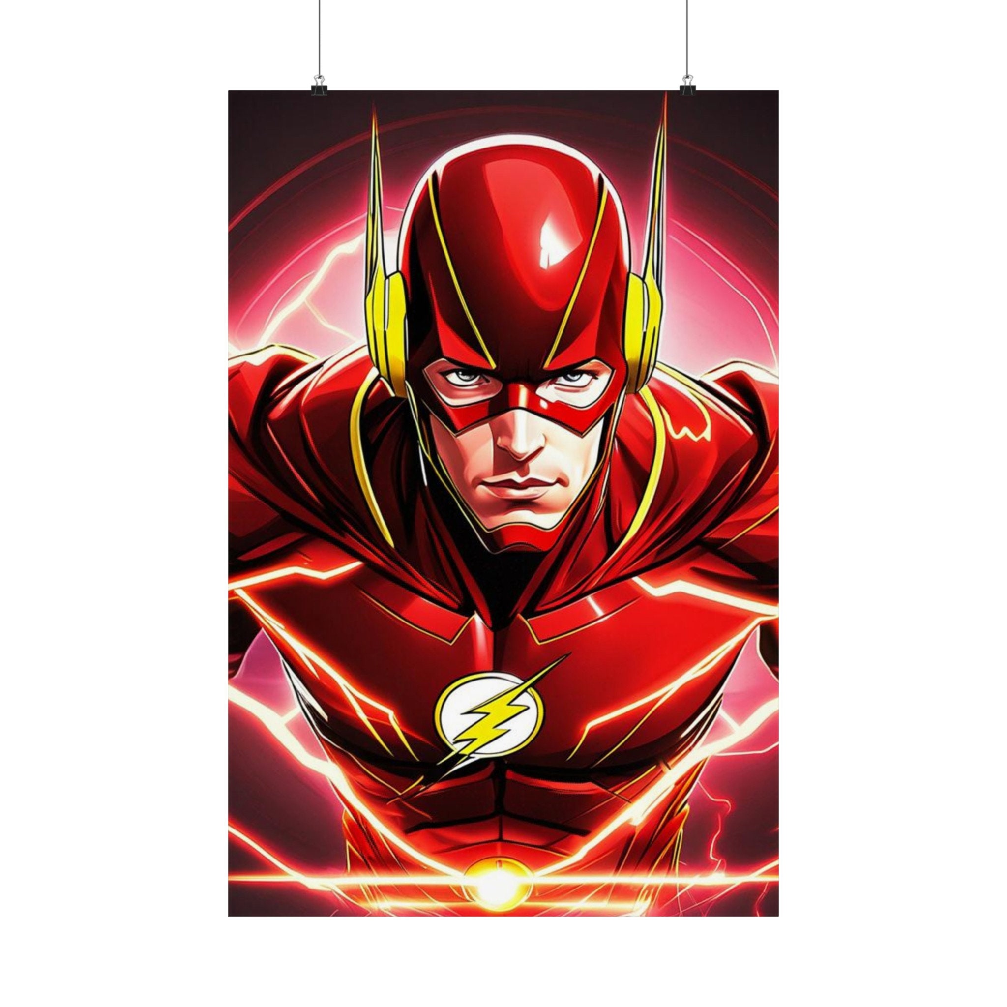 Electric Speedster Superhero Poster - the Flash Headshot With Lightning ...