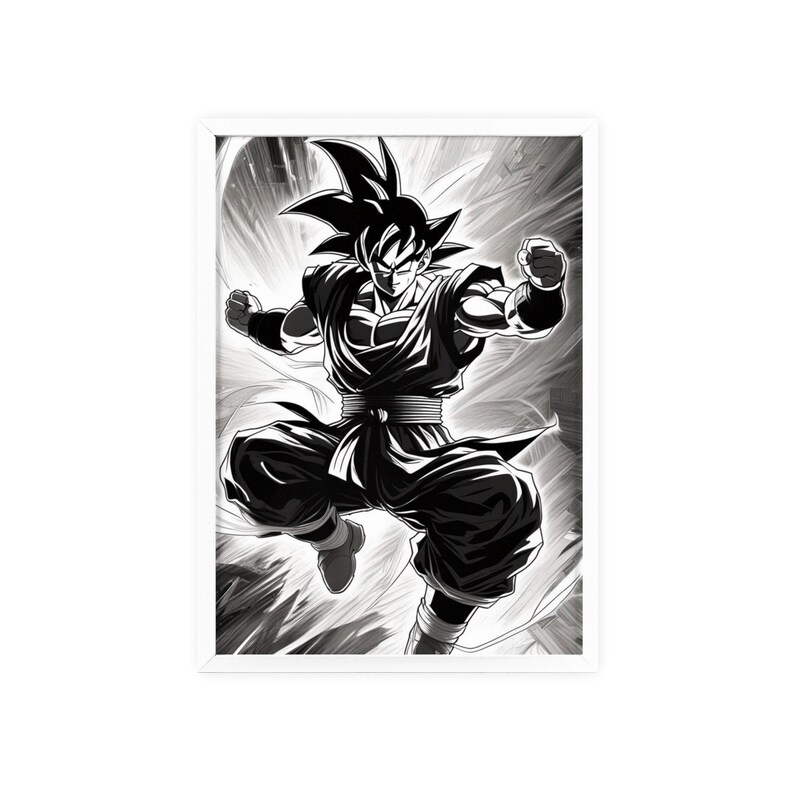 Dragon Ball Goku Powering up Wall Art/ Poster - Etsy