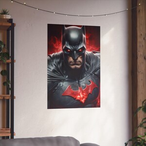 Red Eye Batman Poster - Striking Superhero Wall Art - Gothic Vigilante ...