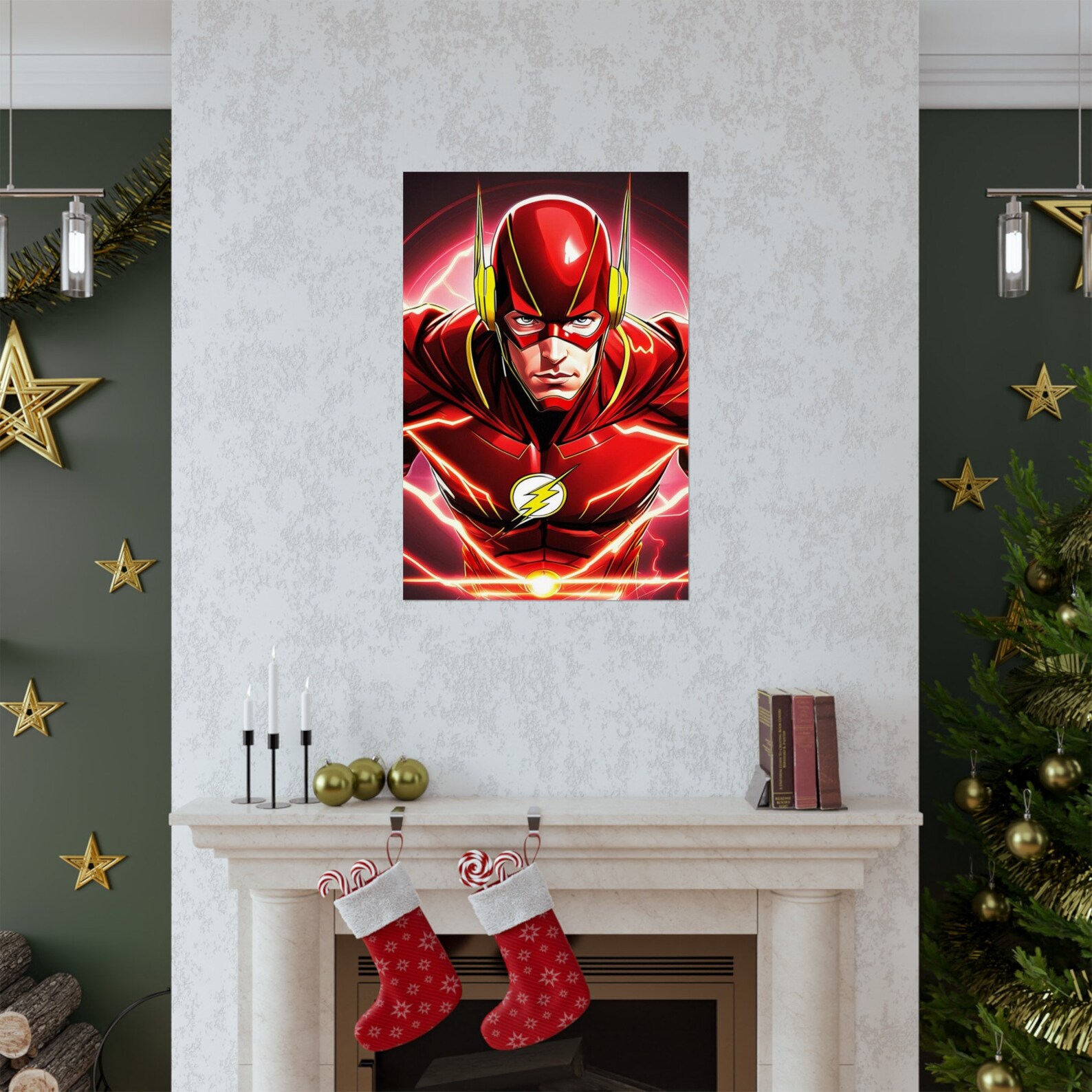 Electric Speedster Superhero Poster - the Flash Headshot With Lightning ...