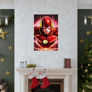 Electric Speedster Superhero Poster - the Flash Headshot With Lightning ...