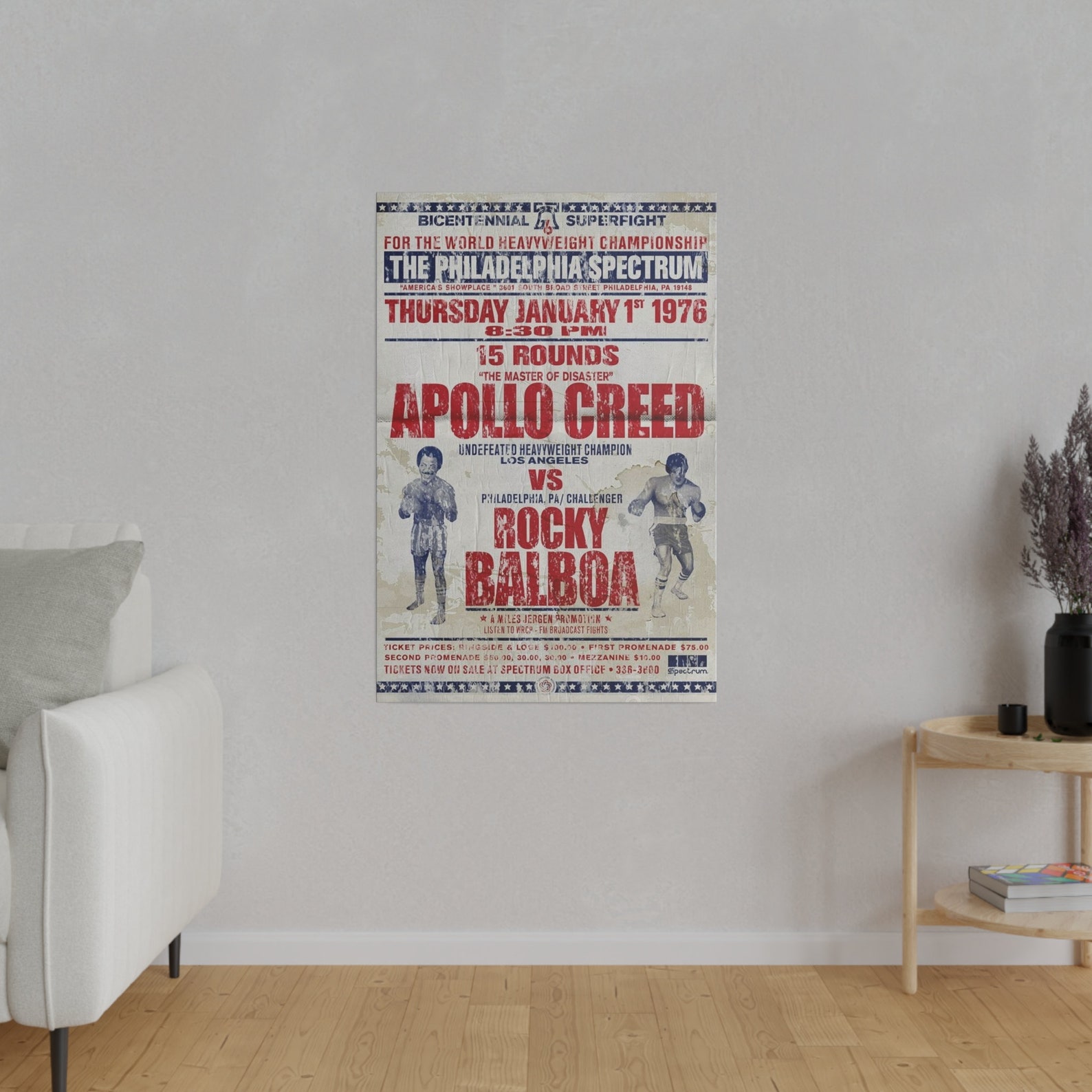 Rocky Vs. Apollo Fight Poster Custom Canvas Wall Print - Etsy