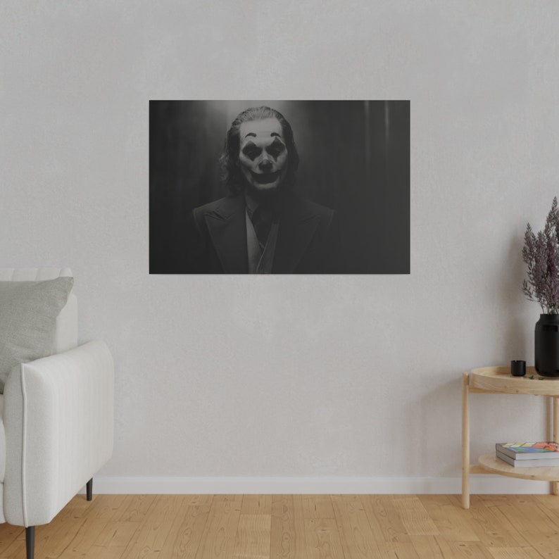 Joaquin Phoenix Joker B/W Custom Canvas Wall Print - Etsy