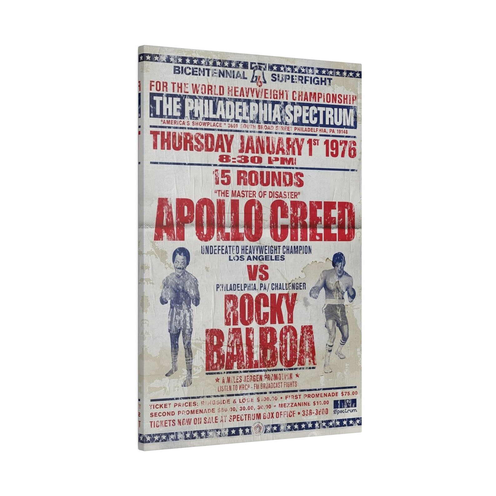 Rocky Vs. Apollo Fight Poster Custom Canvas Wall Print - Etsy