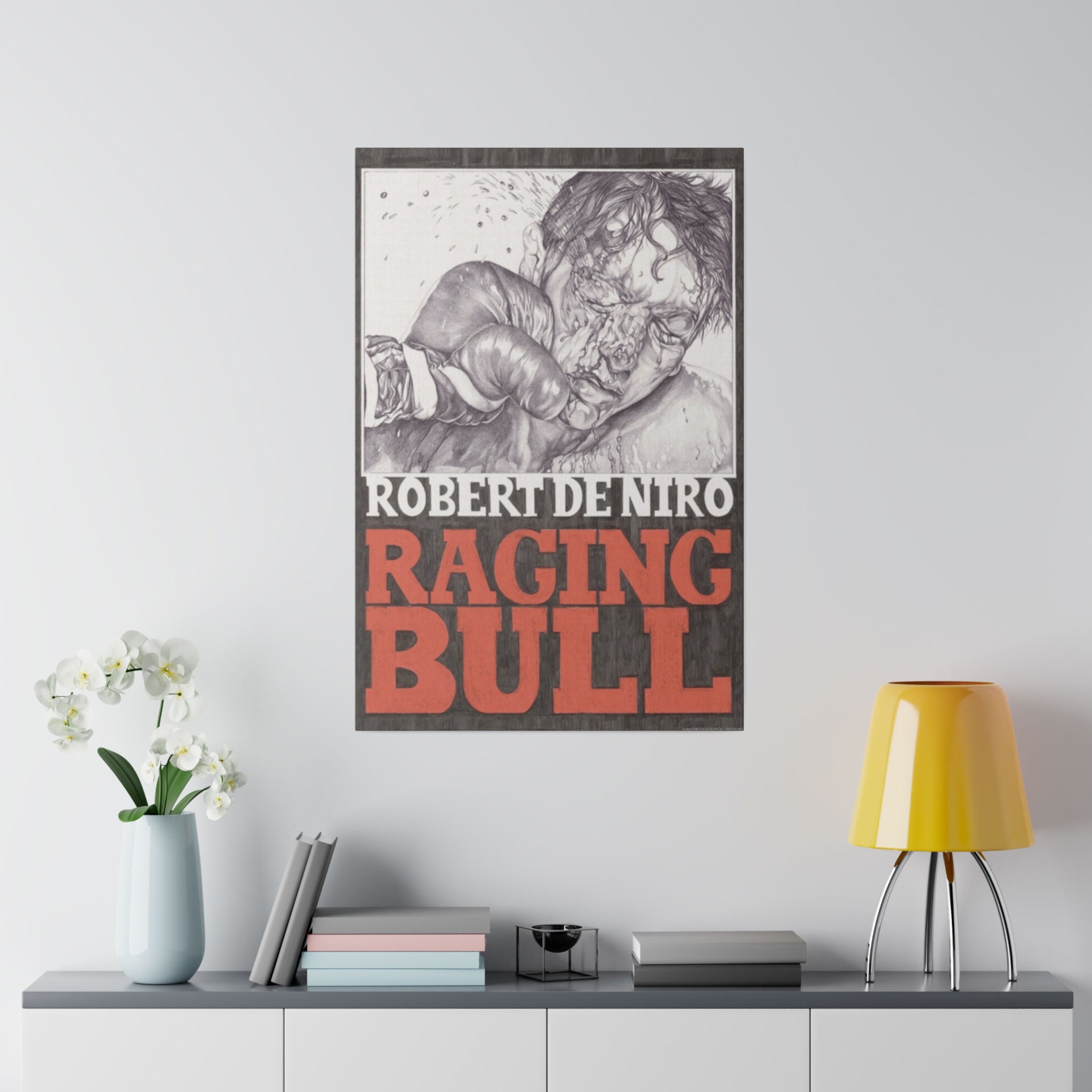 Raging Bull Sketched Poster Custom Canvas Wall Print - Etsy