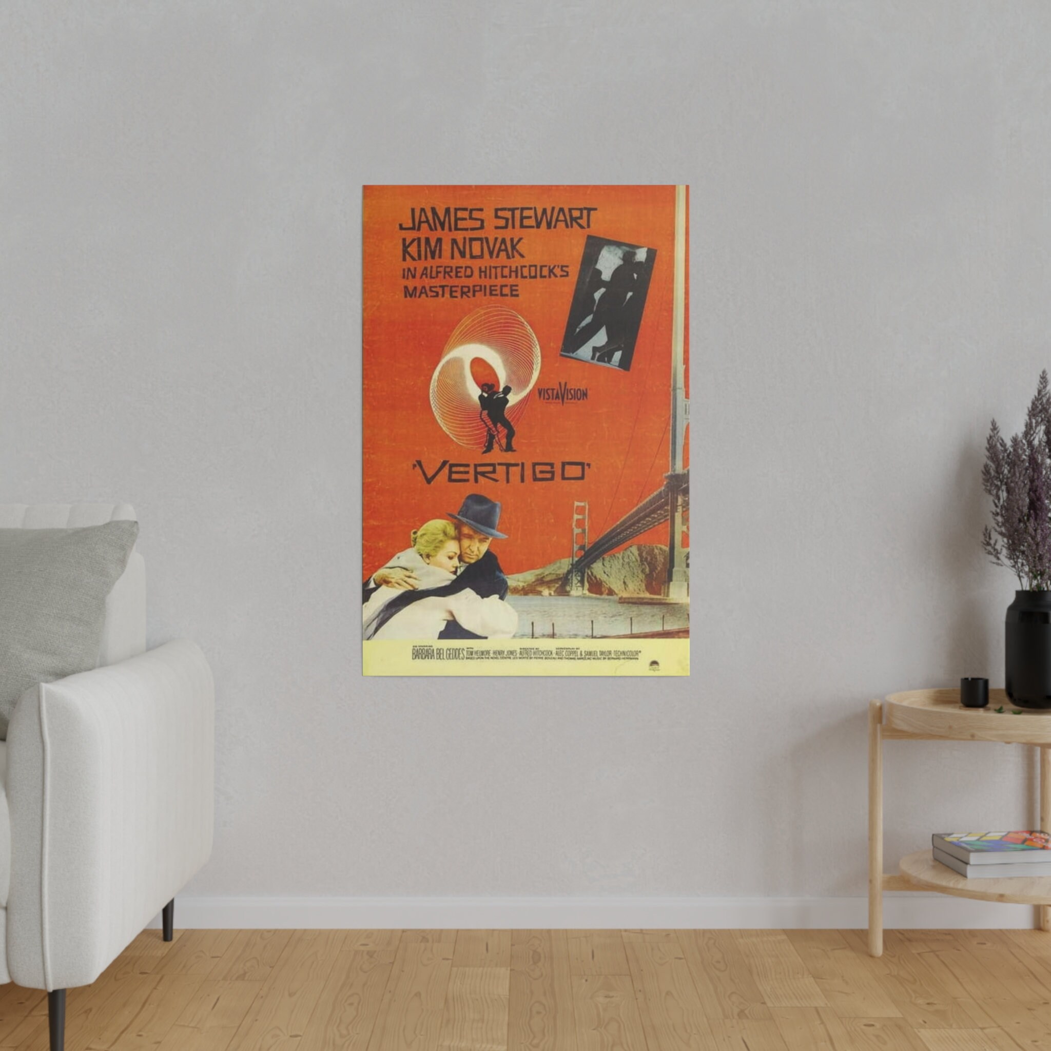 Alfred Hitchcock's Vertigo Vintage Movie Poster Custom Canvas Wall ...