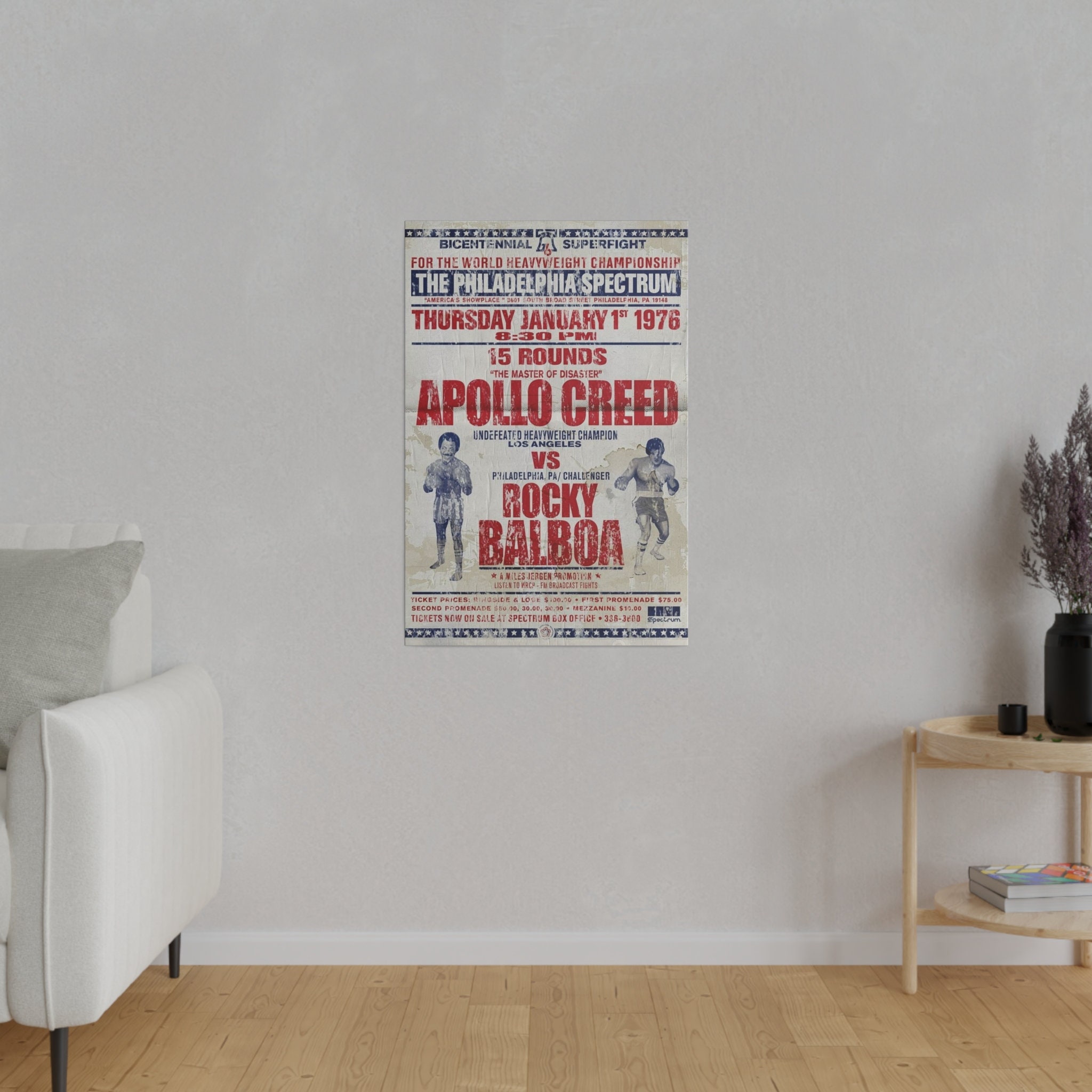 Rocky Vs. Apollo Fight Poster Custom Canvas Wall Print - Etsy