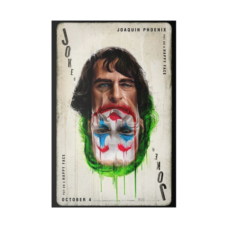 Joker Abstract Playing Card Movie Poster Custom Canvas Wall Print - Etsy