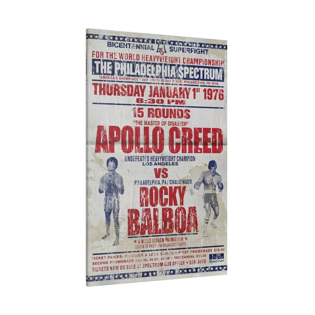 Rocky Vs. Apollo Fight Poster Custom Canvas Wall Print - Etsy