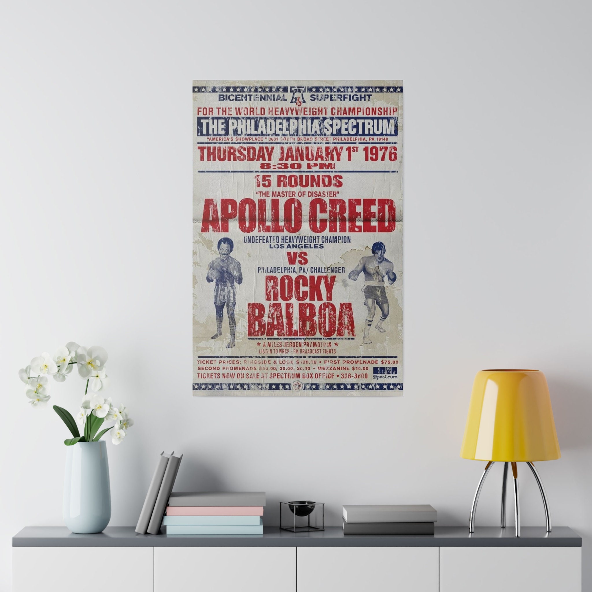 Rocky Vs. Apollo Fight Poster Custom Canvas Wall Print - Etsy