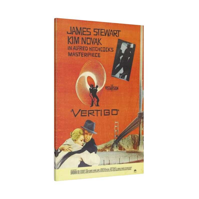 Alfred Hitchcock's Vertigo Vintage Movie Poster Custom Canvas Wall ...