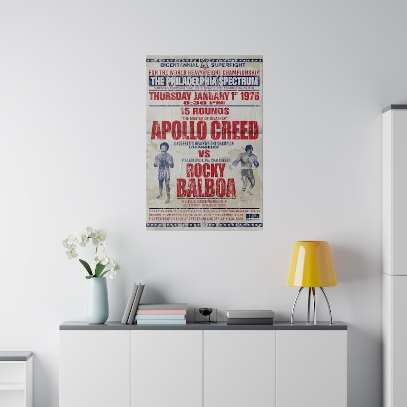 Rocky Vs. Apollo Fight Poster Custom Canvas Wall Print - Etsy