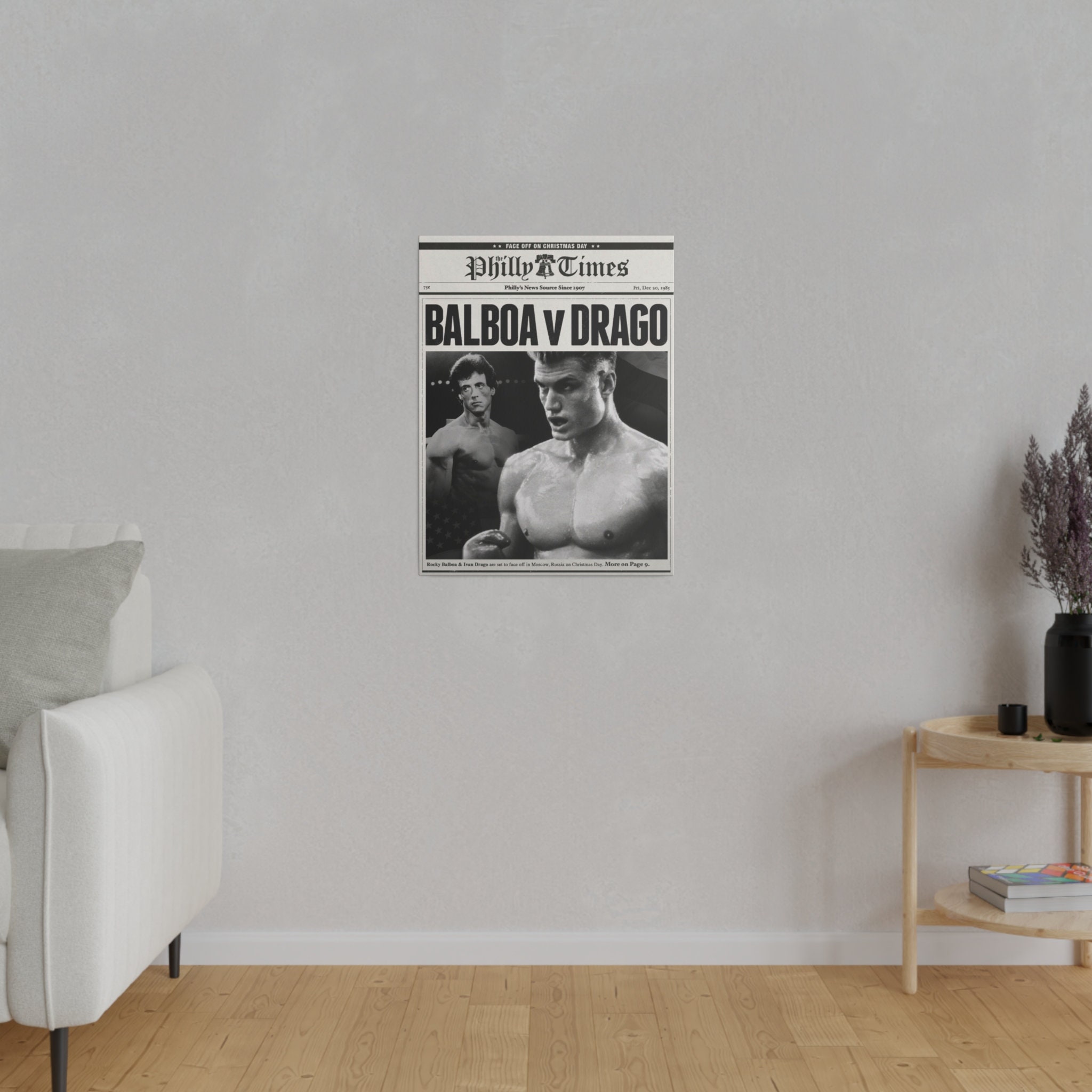 Rocky Vs. Ivan Drago Newspaper Poster Custom Canvas Wall Print - Etsy