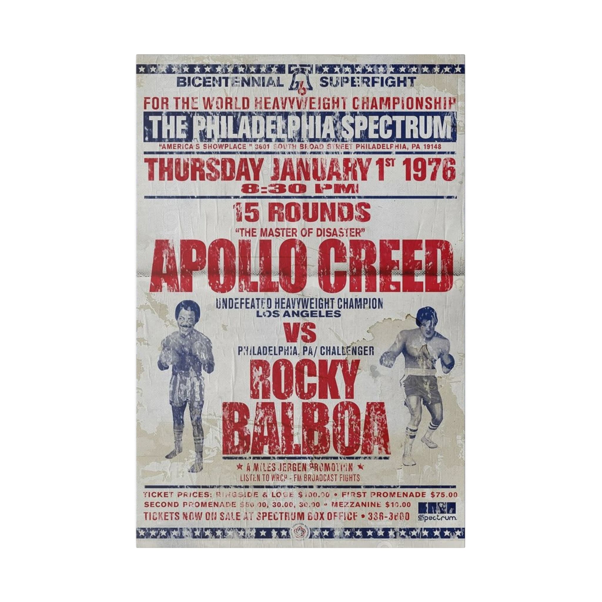 Rocky Vs. Apollo Fight Poster Custom Canvas Wall Print - Etsy