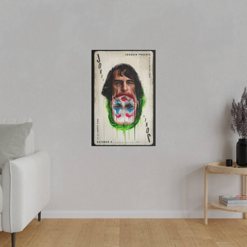Joker Abstract Playing Card Movie Poster Custom Canvas Wall Print - Etsy