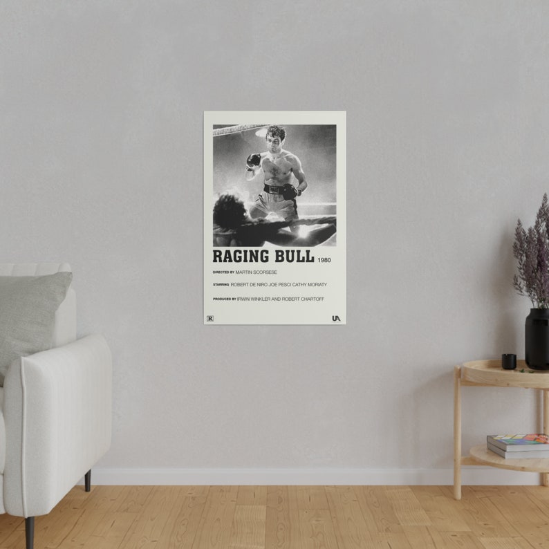 Raging Bull Minimalist Movie Poster Custom Canvas Wall Print - Etsy