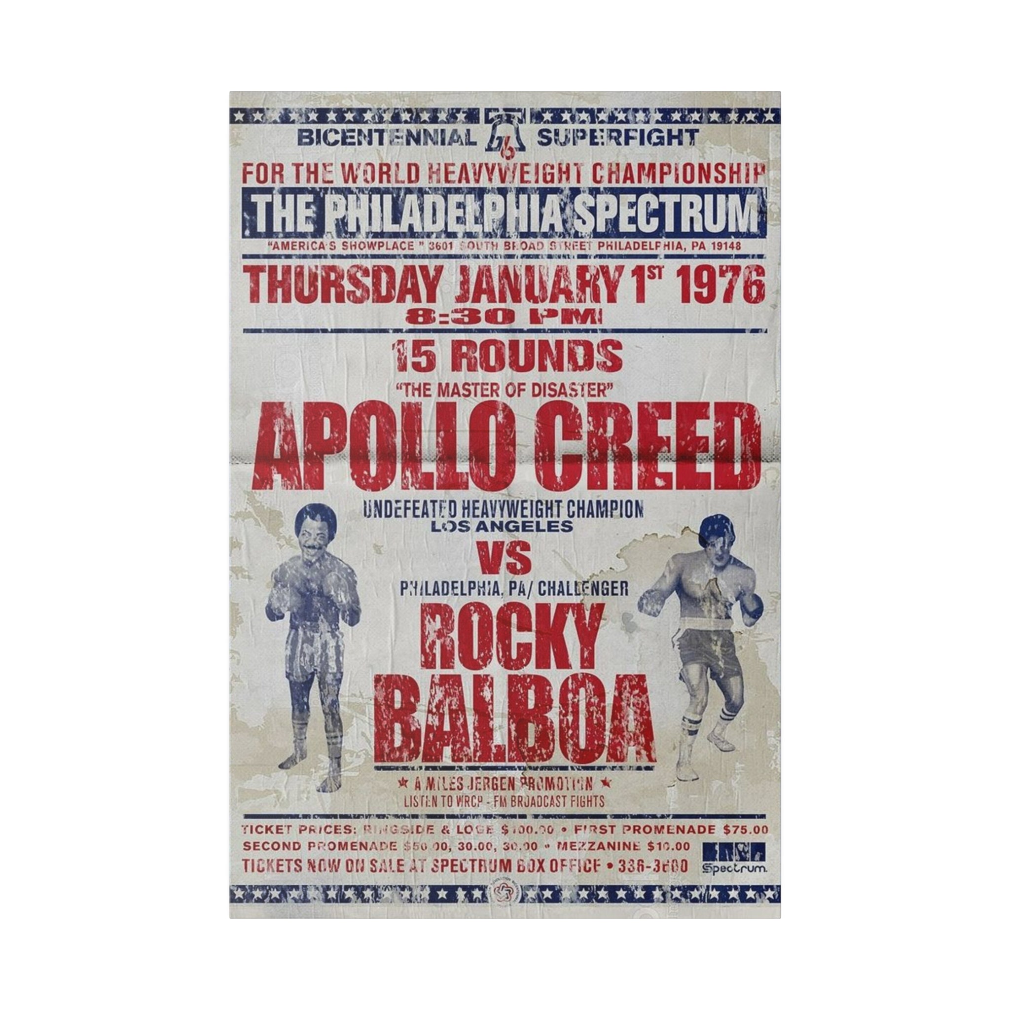 Rocky Vs. Apollo Fight Poster Custom Canvas Wall Print - Etsy