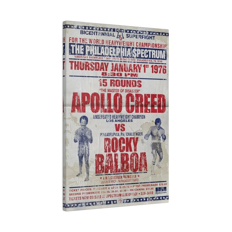 Rocky Vs. Apollo Fight Poster Custom Canvas Wall Print - Etsy