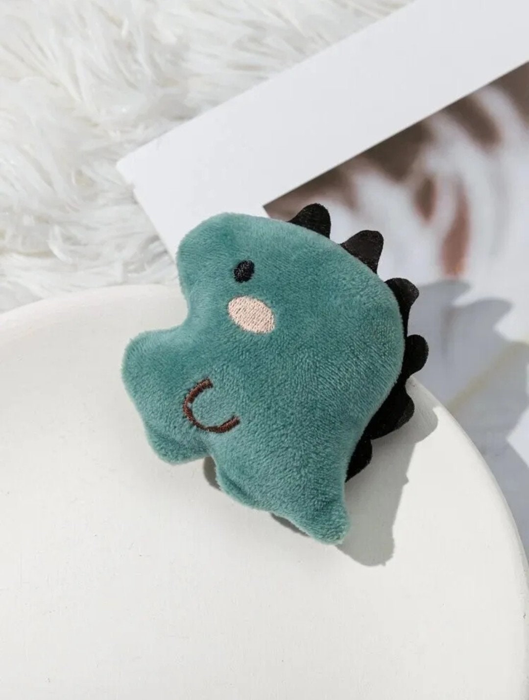 Plush T-rex Dinosaur Hair Clip Kawaii - Etsy