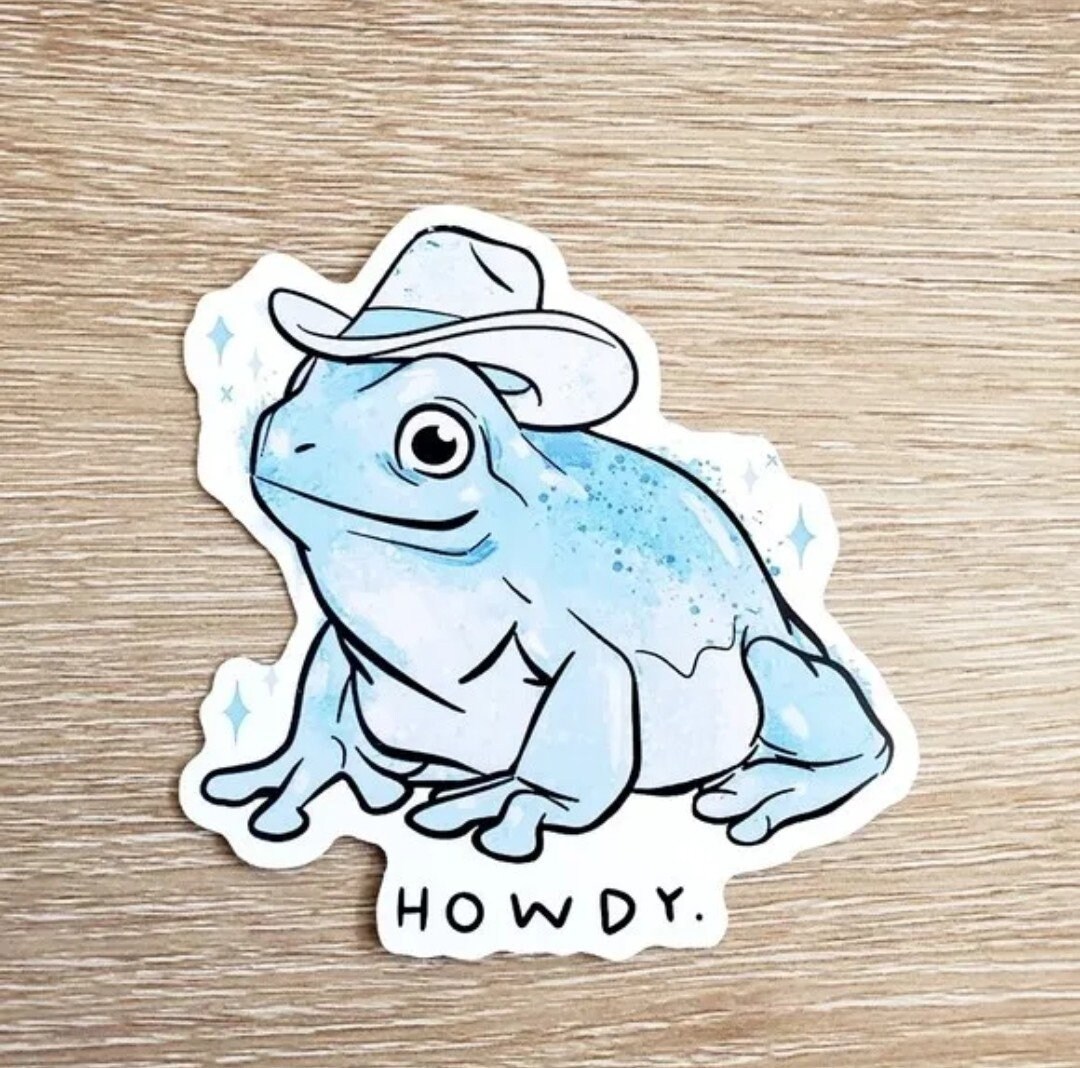 Howdy Frog Cowboy Hat Sticker Funny 3x3 - Etsy