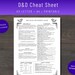 DND Cheat Sheet, DM Cheat Sheet, Dnd Player Guide, 5e, Quick Reference ...
