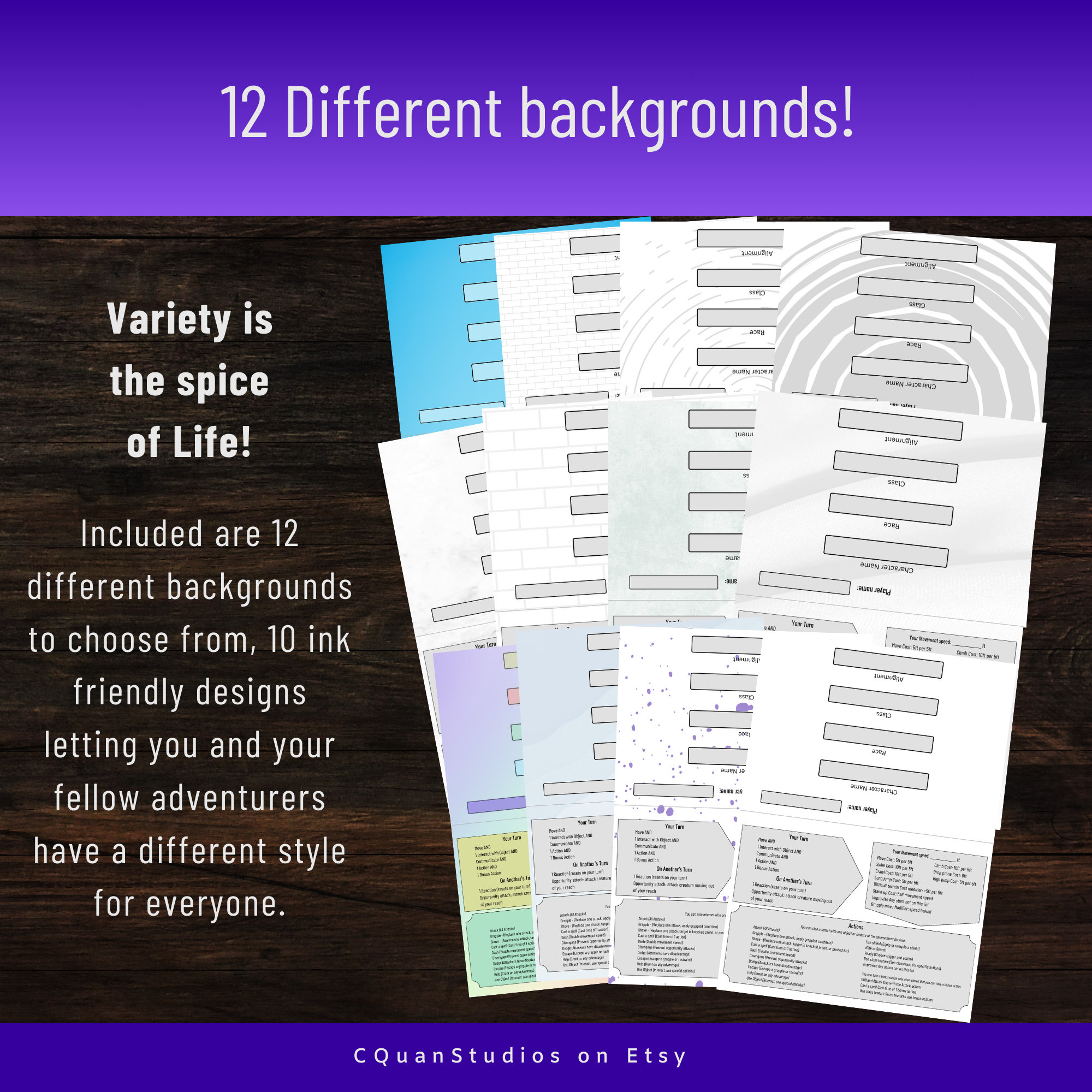 Dnd Name Card, Dnd Cheat Sheet, Quick Reference, Dnd Character Card, Dnd Rules, D20, TTRPG, Dnd ...