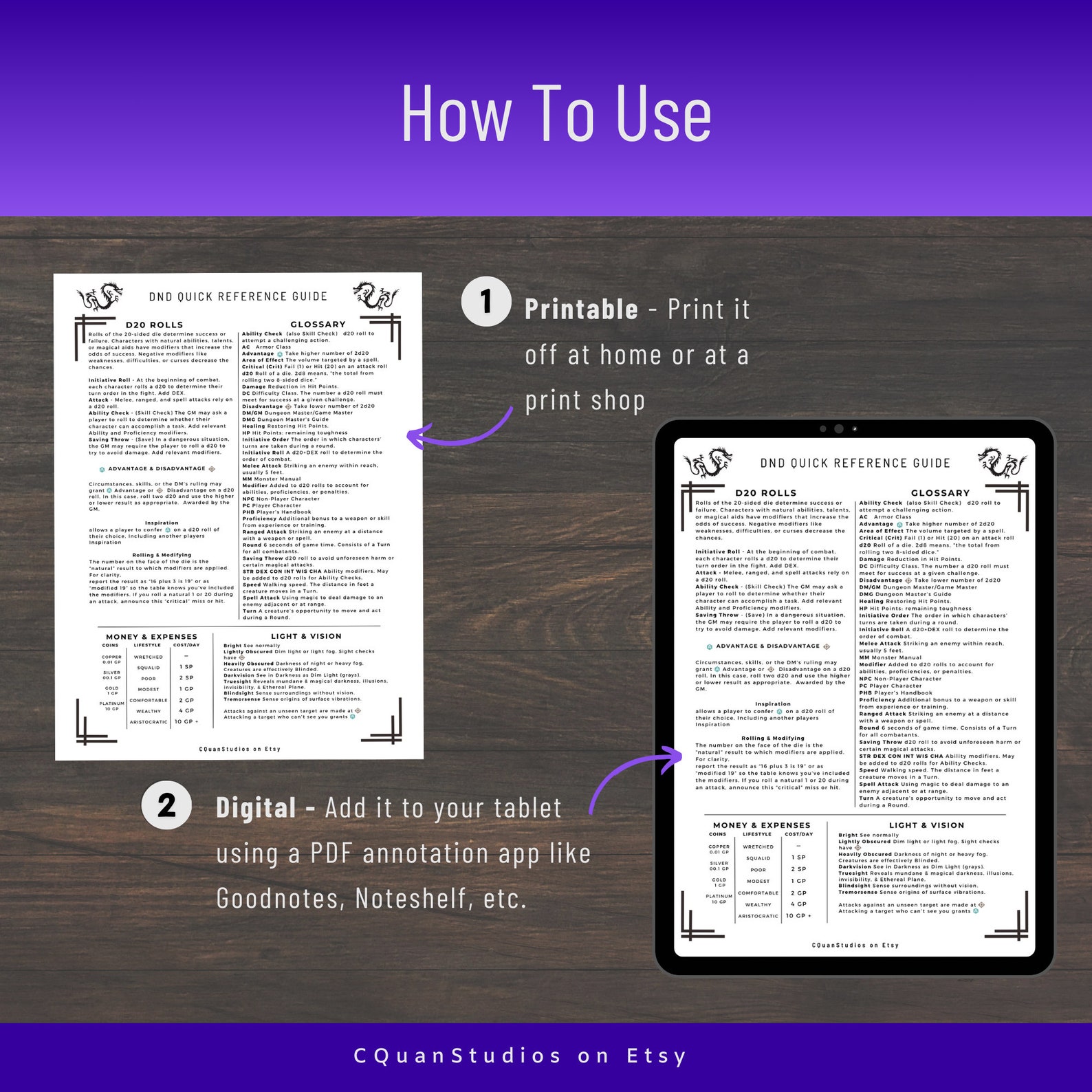 DND Cheat Sheet, DM Cheat Sheet, Dnd Player Guide, 5e, Quick Reference ...