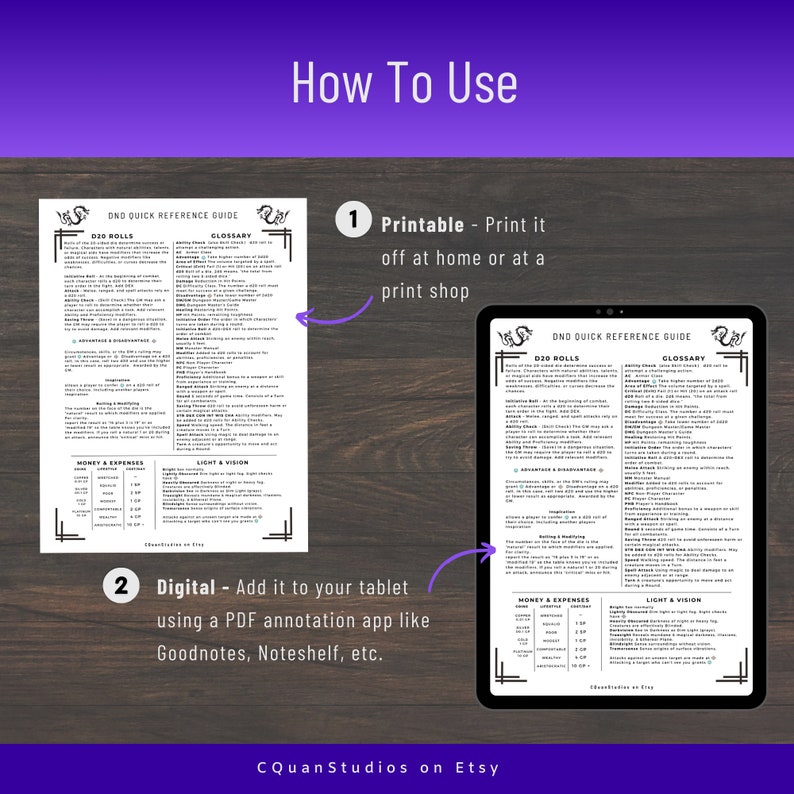 DND Cheat Sheet, DM Cheat Sheet, Dnd Player Guide, 5e, Quick Reference ...