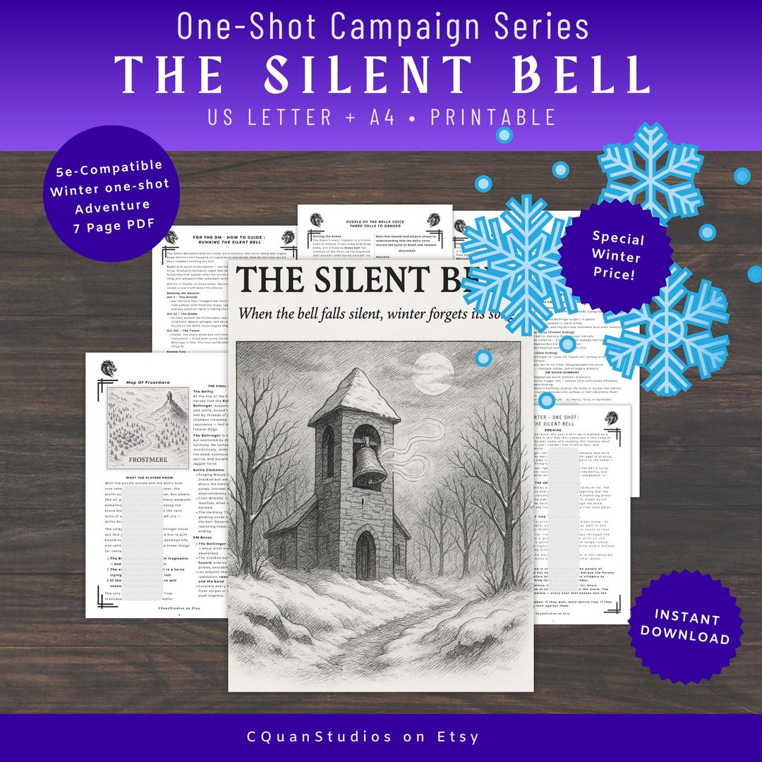 Winter Mystery Dnd One Shot 5e | the Silent Bell (printable PDF) - Etsy