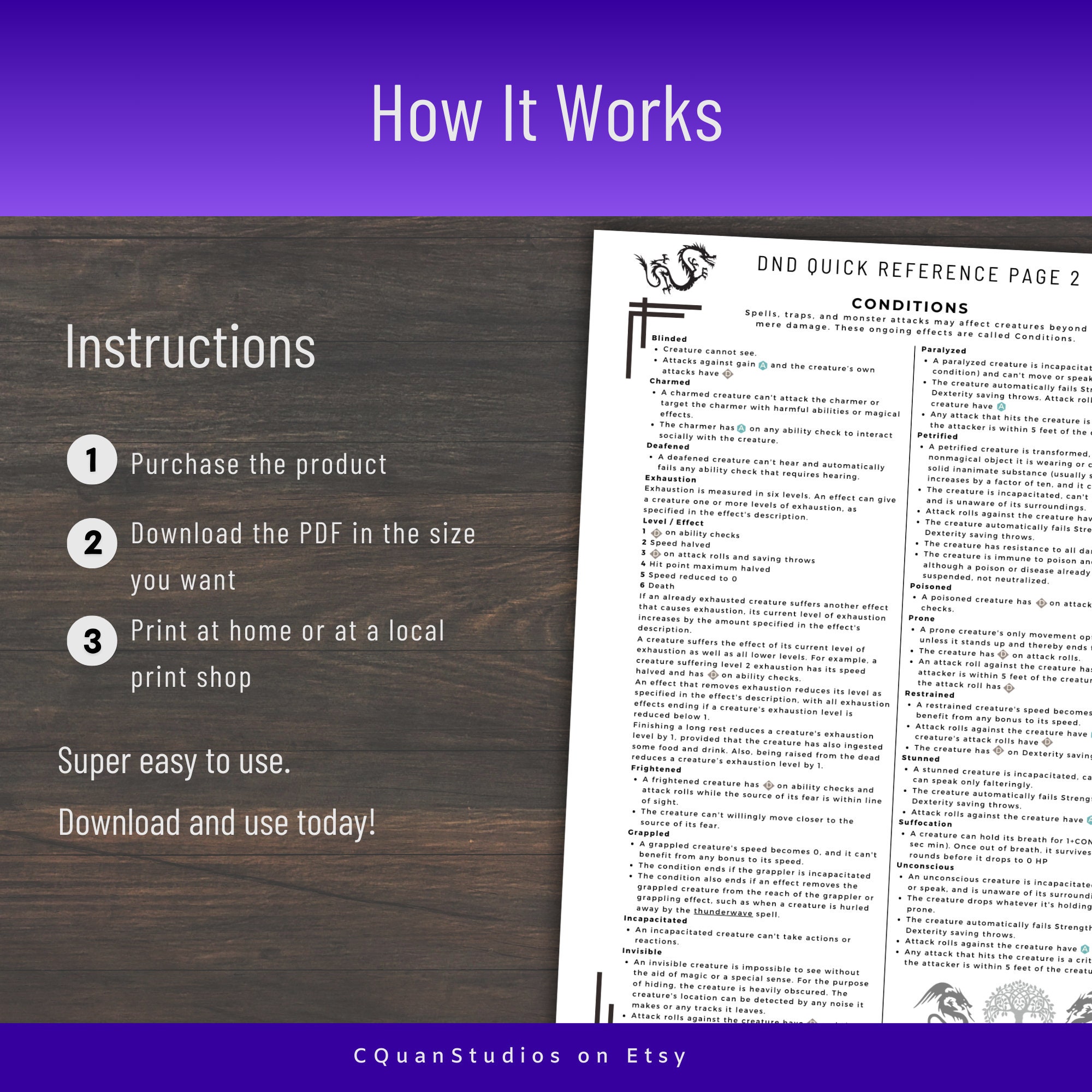 DND Cheat Sheet, DM Cheat Sheet, Dnd Player Guide, 5e, Quick Reference ...
