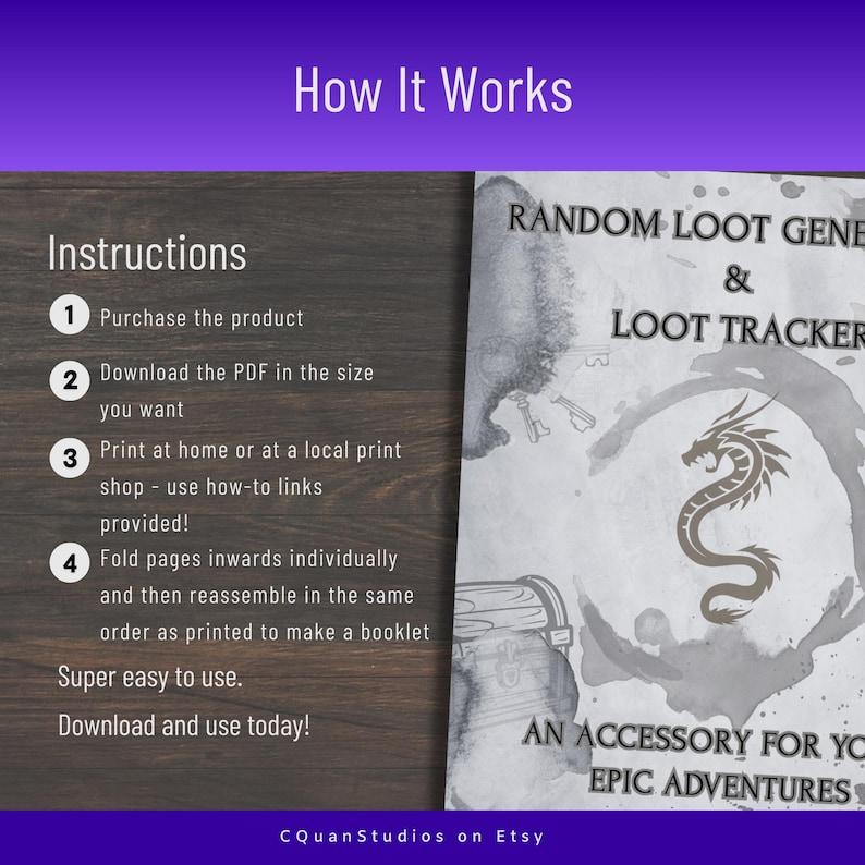 Printable Dnd Loot Tracker & Generator: RPG Campaign Tool (instant ...