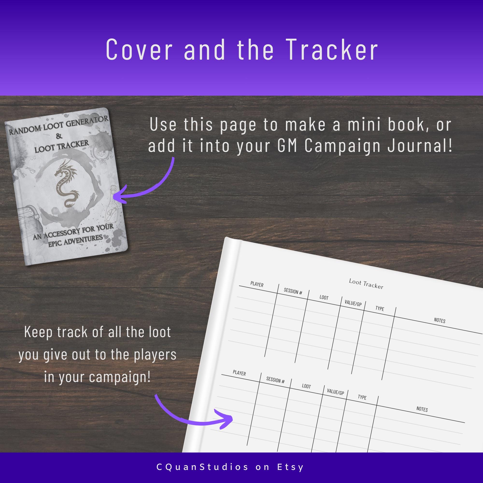 Printable Dnd Loot Tracker & Generator: RPG Campaign Tool (instant ...
