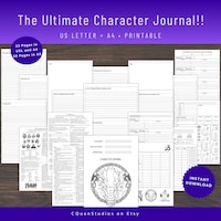 Printable Dnd Character Journal + Dnd 2024 2014 Spell Card Bundle ...