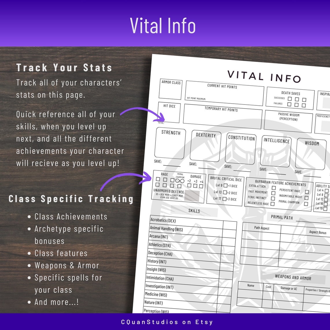 DND Character Sheet Bundle, Dnd Player Journal, Class Bundle, DM ...