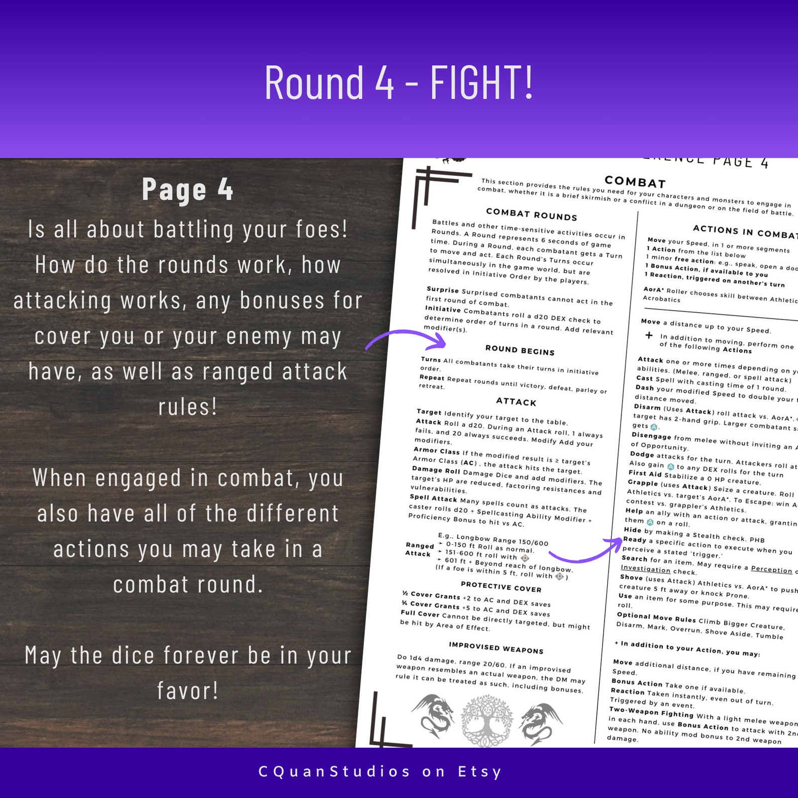 DND Cheat Sheet, DM Cheat Sheet, Dnd Player Guide, 5e, Quick Reference ...