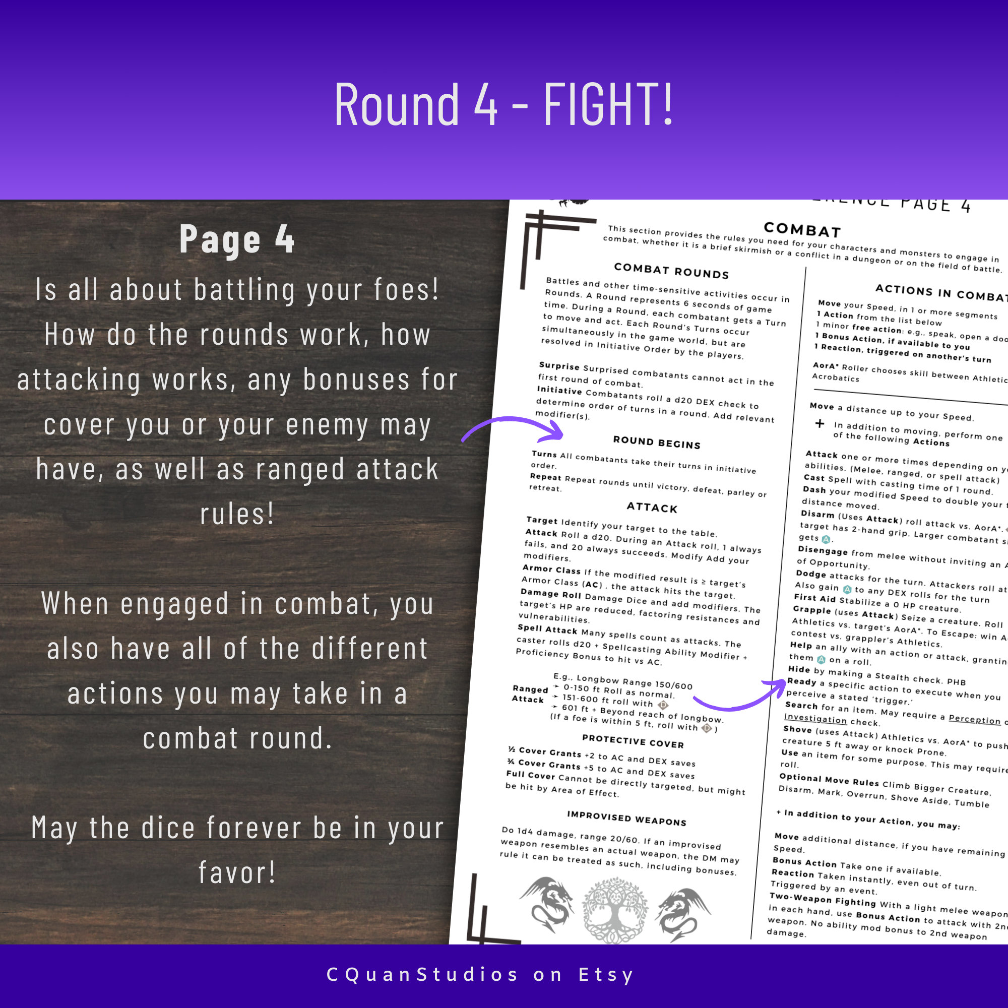 DND Cheat Sheet, DM Cheat Sheet, Dnd Player Guide, 5e, Quick Reference ...