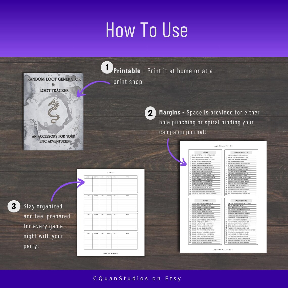 Printable Dnd Loot Tracker & Generator: RPG Campaign Tool (instant ...