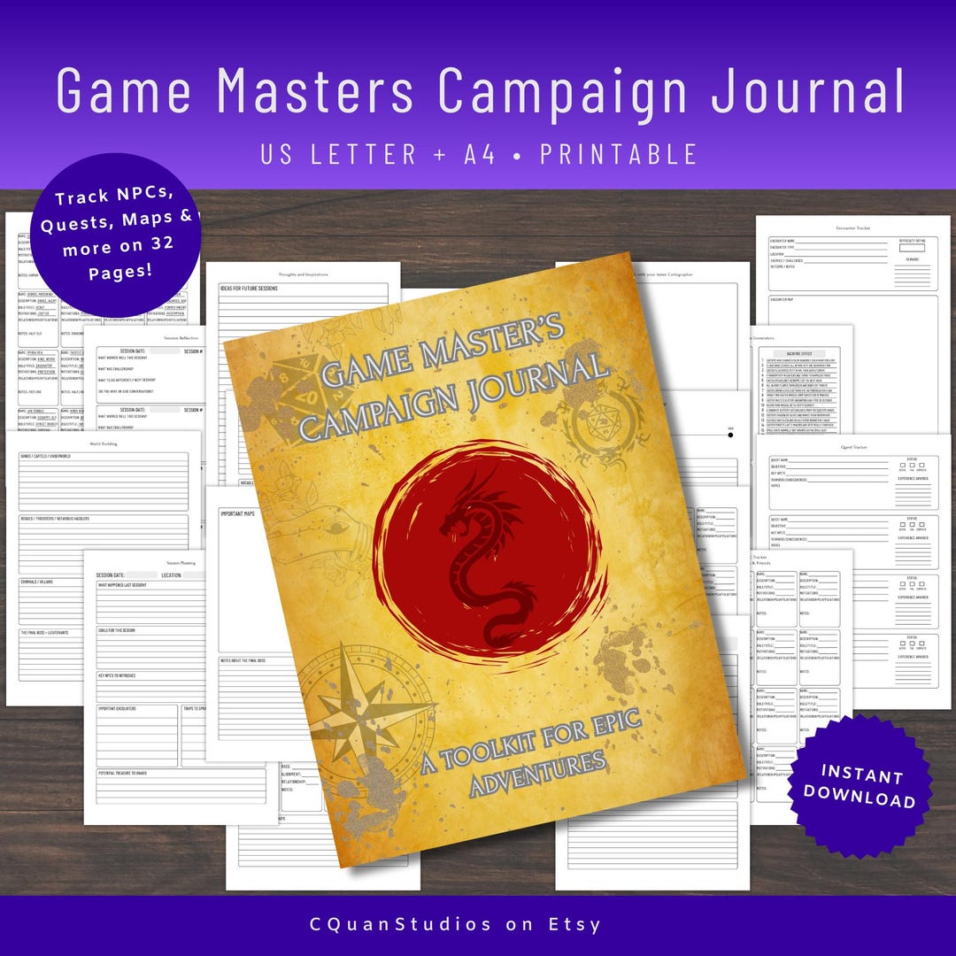 The Best Game Master Journal – Printable 5e Campaign Tracker for TTRPG ...