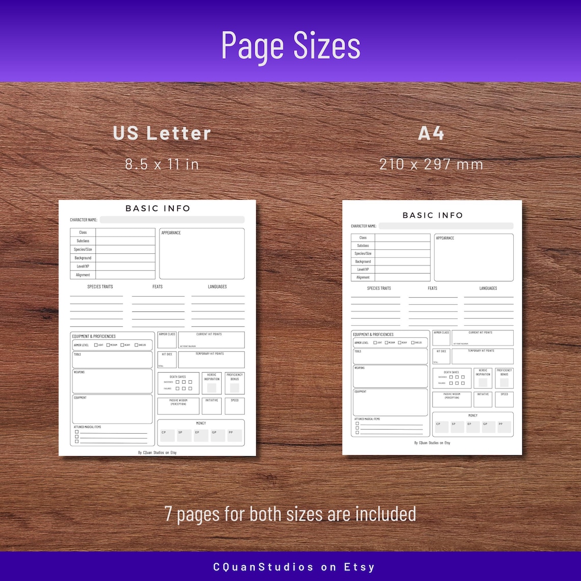2024 Dnd Player's Bundle: Character Sheet, DM Cheat Sheet (digital ...