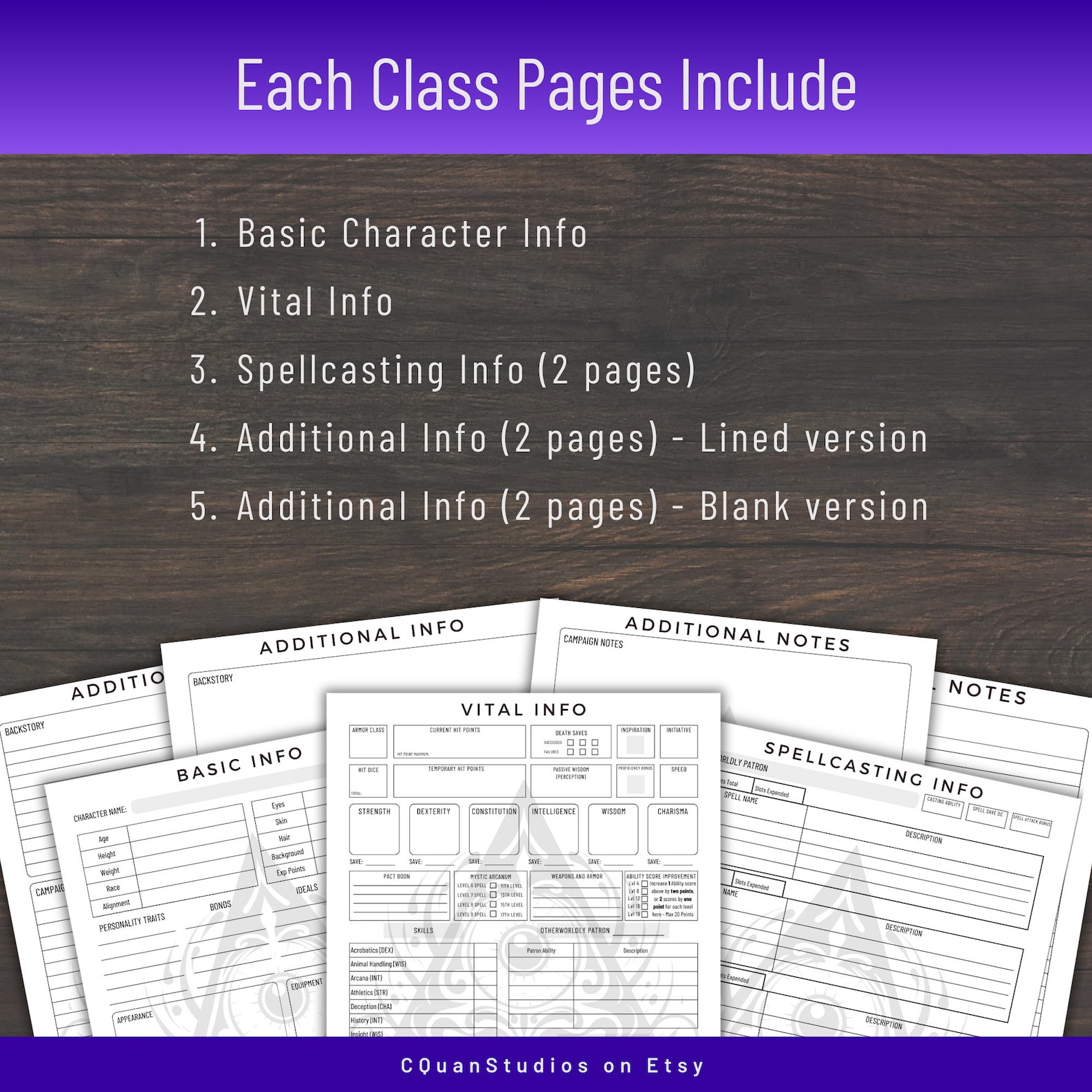 DND Character Sheet Bundle, Dnd Player Journal, Class Bundle, DM ...