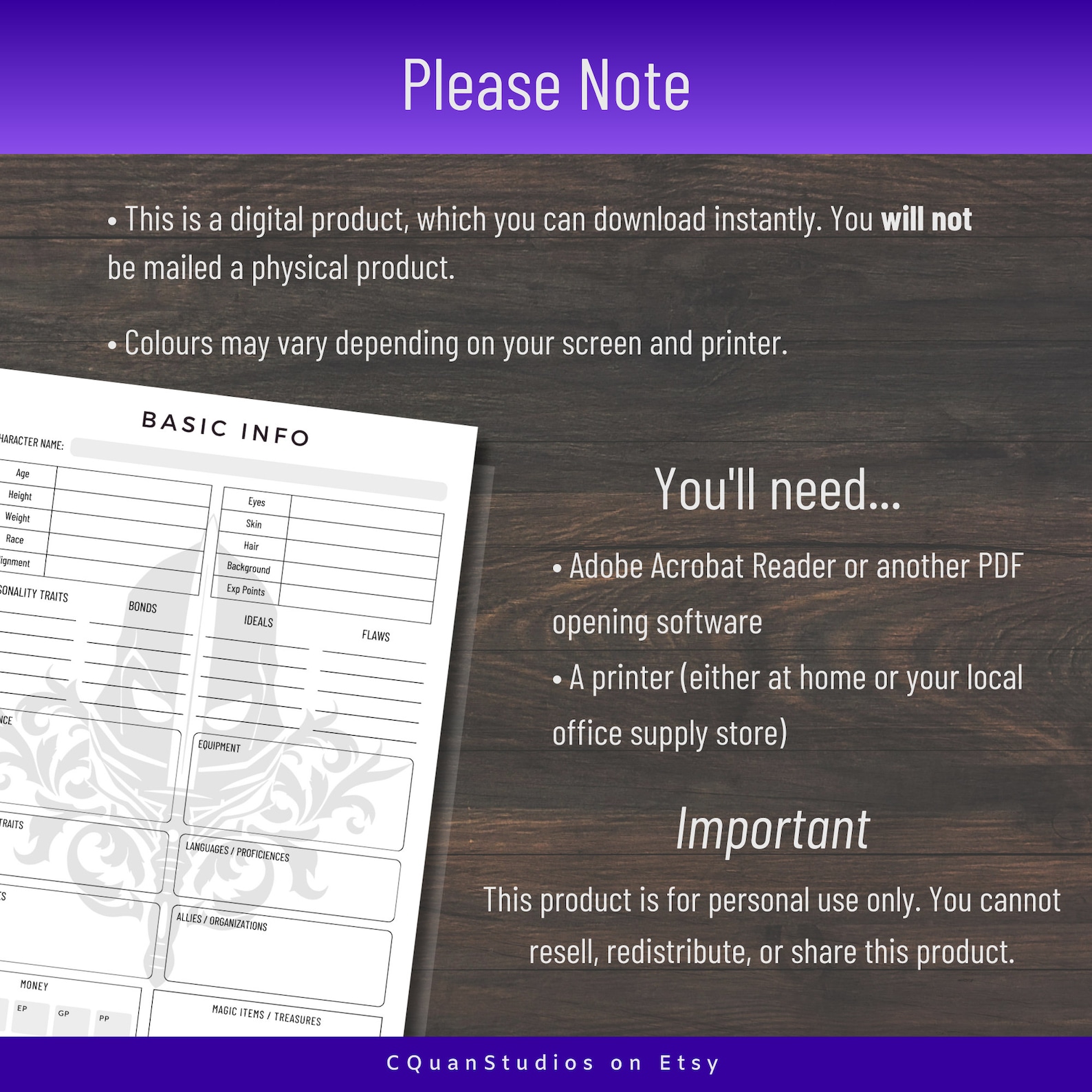 Dnd Character Sheet Bundle: 12 Class Player Sheets (digital Printable ...