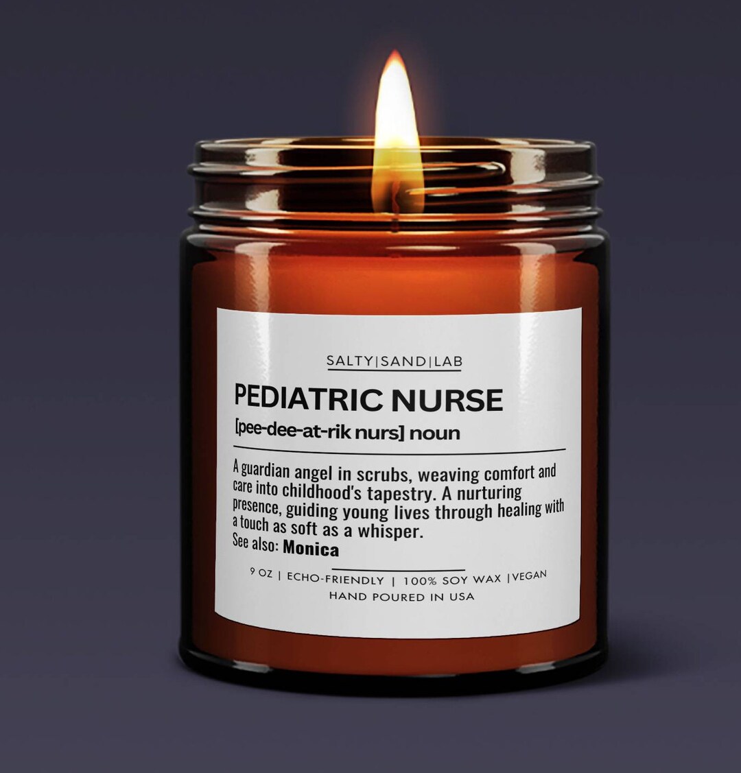 Personalized Pediatric Nurse Candle, Pediatrics RN PEDS Nursing Candle ...
