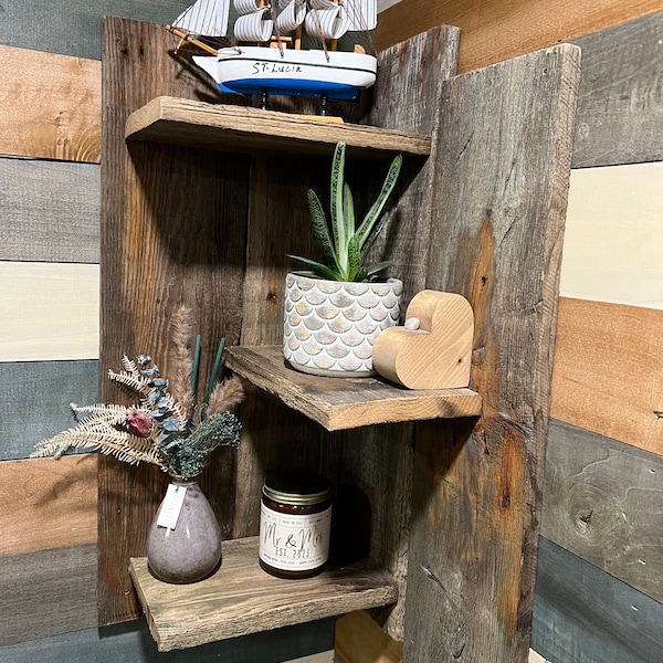 Rustic Corner Shelf - Etsy
