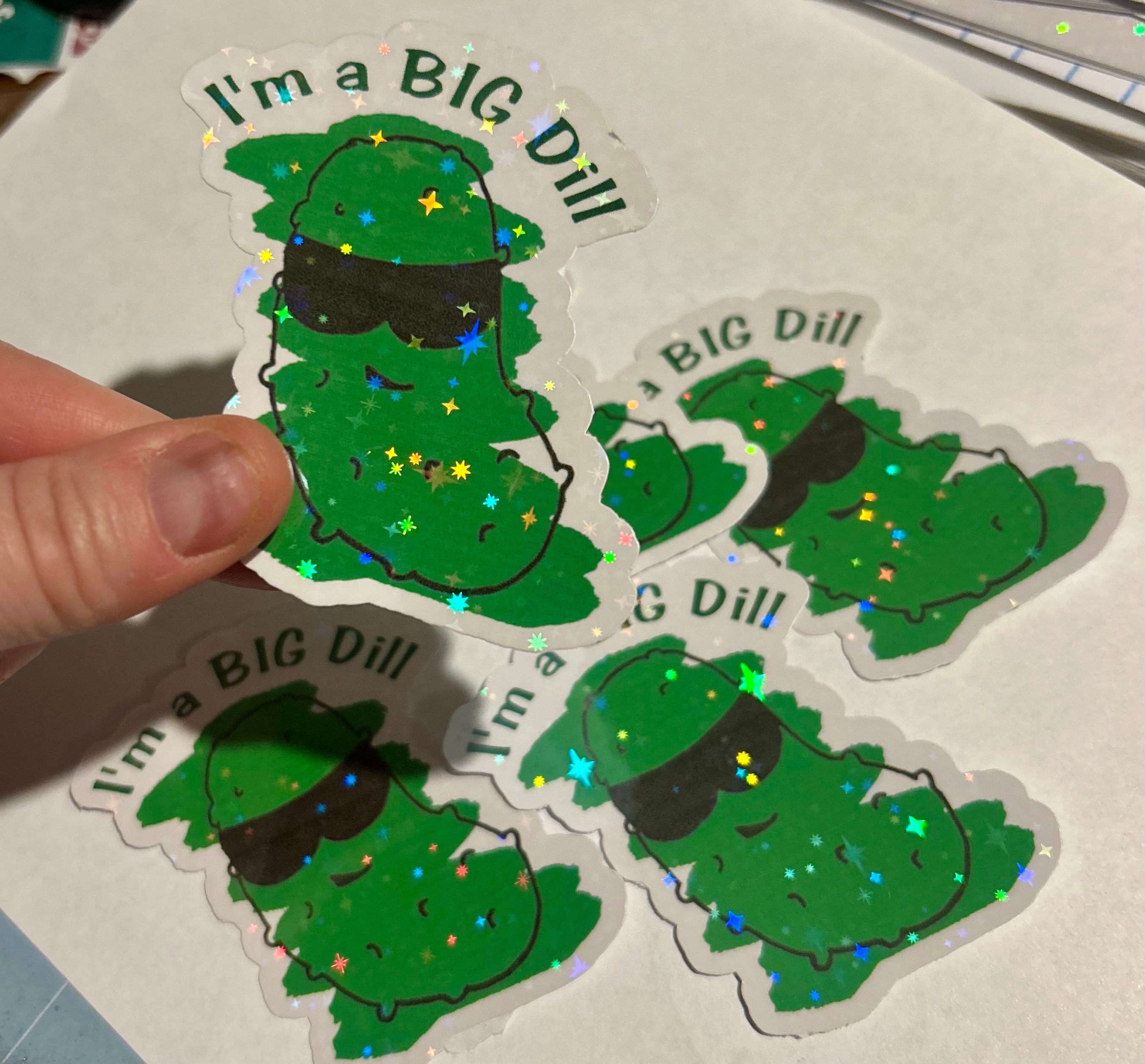 Pickle, Puns, Holographic, Shiny Sticker - Etsy